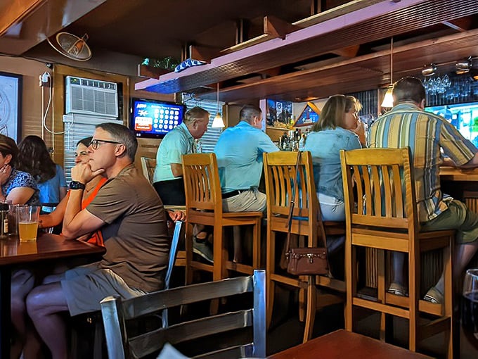 The bar fills with regulars and first-timers alike, all united by the universal language of good food and Ohio sports on multiple screens.