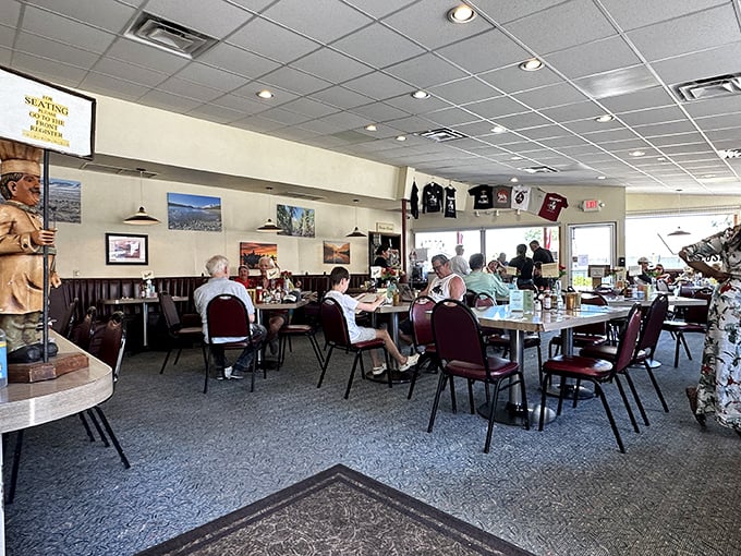 Where locals and travelers break bread together. The best travel advice in Lee Vining isn't found online—it's shared over coffee at these tables.