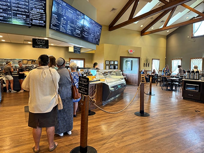 The anticipation in this ice cream line is palpable—like waiting for concert tickets in the '70s, but with a sweeter payoff.