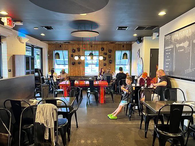 Where strangers become friends over shared barbecue bliss. Notice how nobody's looking at their phones—the food demands full attention.