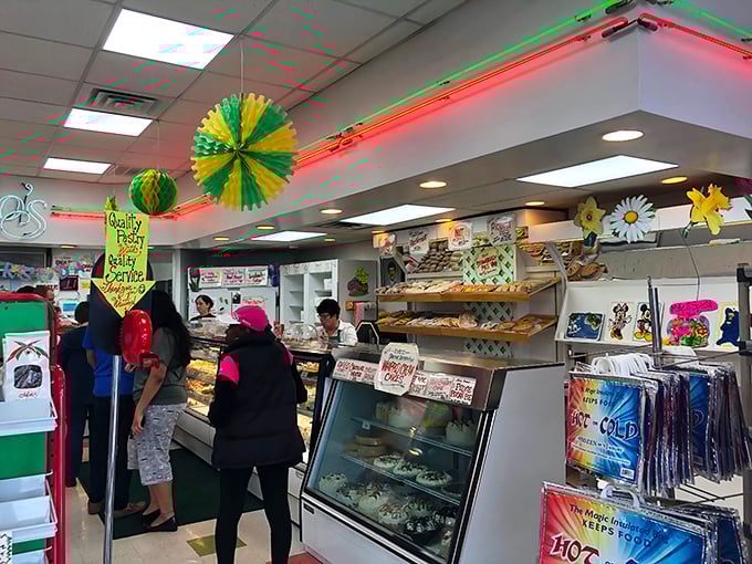 Saturday morning at Moio's looks like this – a line of devoted customers making their weekend special. Some traditions are worth preserving, especially when they involve pastry. 