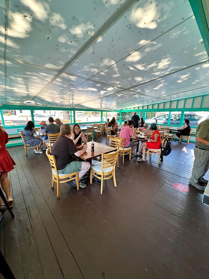 Strangers become temporary friends over shared tables and mutual expressions of taco bliss – the universal language of "mmmmm."