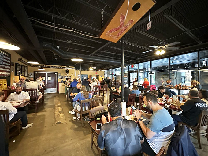 A full house at lunchtime isn't a coincidence—it's a daily congregation of the Church of Smoked Meat.