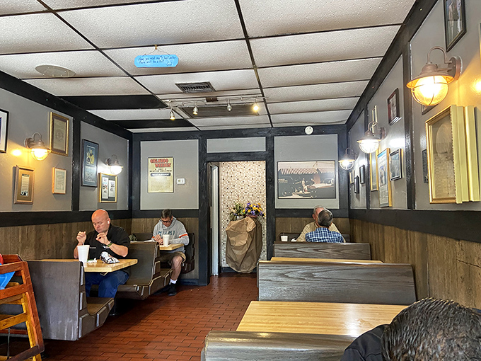 Lunchtime at Gabriel's – where strangers become neighbors united by the universal language of exceptional sandwiches.