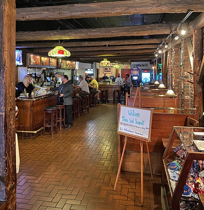 The bar area hums with the energy of regulars and newcomers alike, all drawn to the siren song of good drinks and better company.