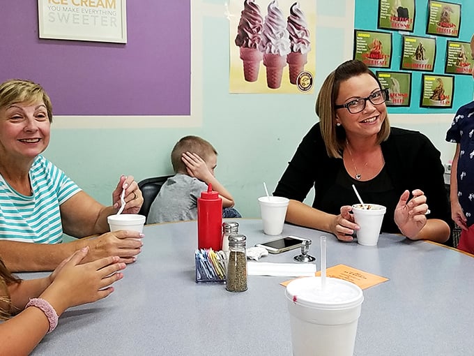 Three generations enjoying ice cream together—proof that Twisters isn't just serving dessert, they're creating family memories one scoop at a time.