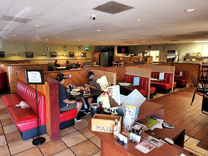 The booths at Joe's aren't just seating—they're front-row tickets to the greatest show in town: authentic American diner culture.