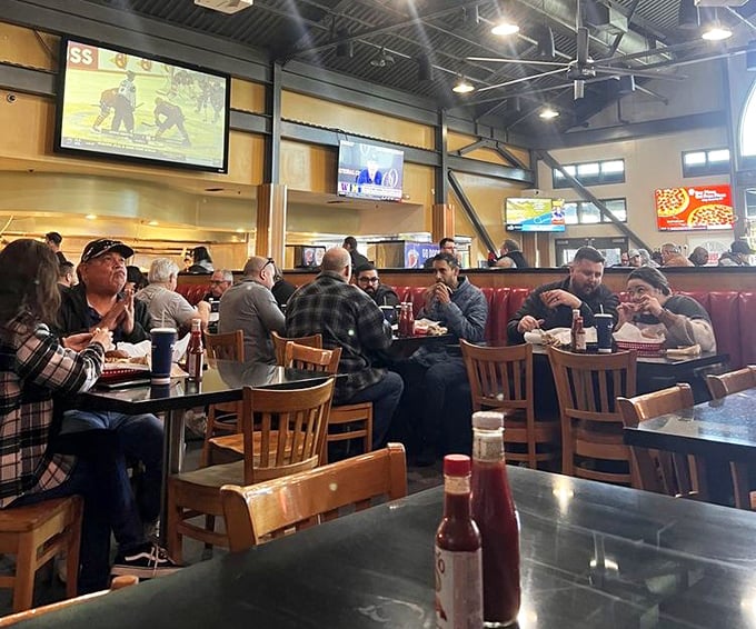 The weekend crowd knows the drill – come hungry, leave happy, and don't wear your dry-clean-only shirt.