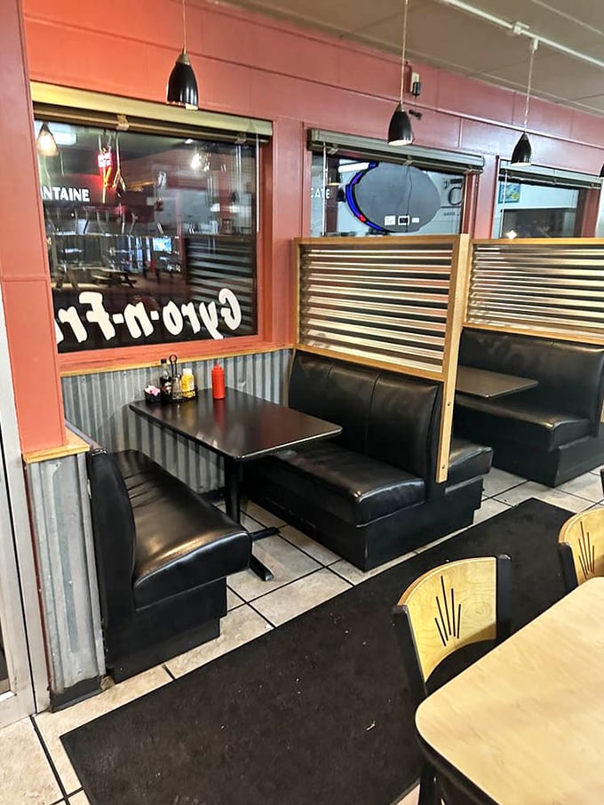 The counter seating offers front-row seats to the culinary theater, where milkshake magic happens before your eyes.