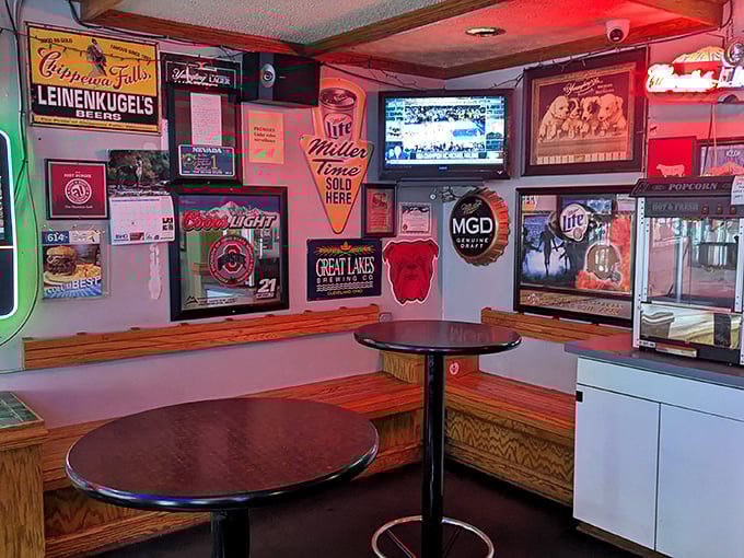 The corner booth—where countless birthdays, first dates, and "I'm sorry" meals have played out under the glow of beer signs.