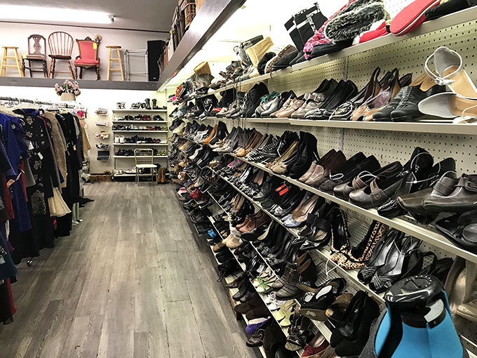 A shoe lover's paradise where every pair tells a story—from barely-worn designer finds to vintage styles that have circled back to trendy.