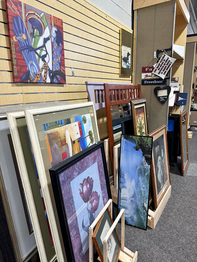 Wall art gallery where someone else's taste becomes your brilliant find. That tulip print might be exactly what your guest bathroom needed.