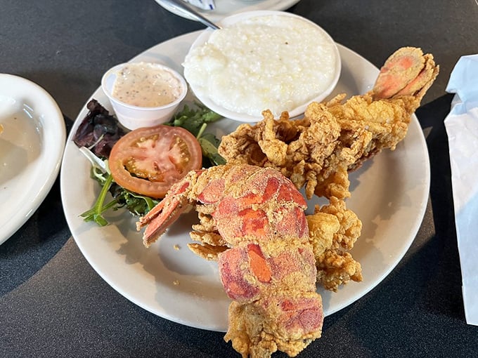 Lobster for breakfast? Absolutely. These golden-fried tails make morning feel like a special occasion, even on a Tuesday.