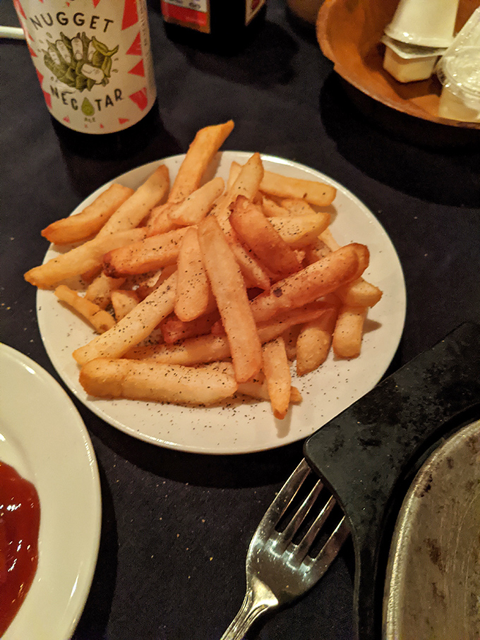 French fries with personality—crisp outside, fluffy inside, and seasoned just right. The perfect dance partners for that magnificent steak.