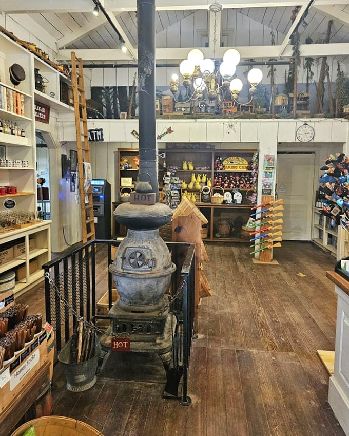 Vintage stoves, period lighting, and wooden shelves stocked with treasures—this general store makes modern convenience stores look soulless by comparison.