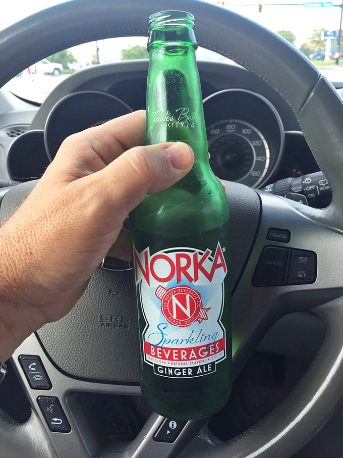 Nothing complements a drive-in feast like an ice-cold Norka Ginger Ale – a fizzy time machine in a bottle that tastes like summer.