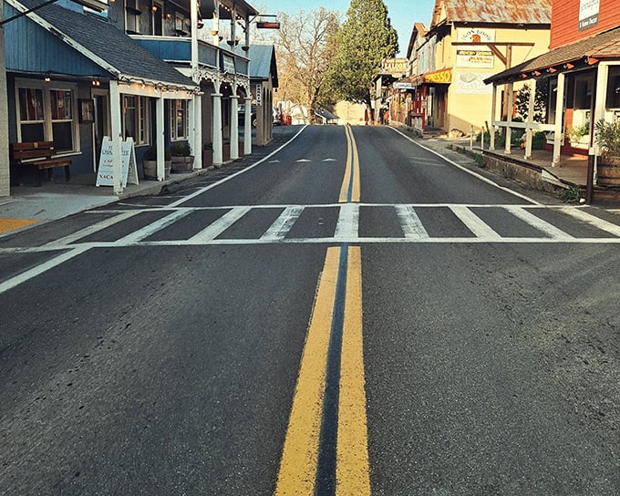 Groveland's historic buildings wear their age with dignity, each weathered board and faded sign a testament to California's enduring spirit.
