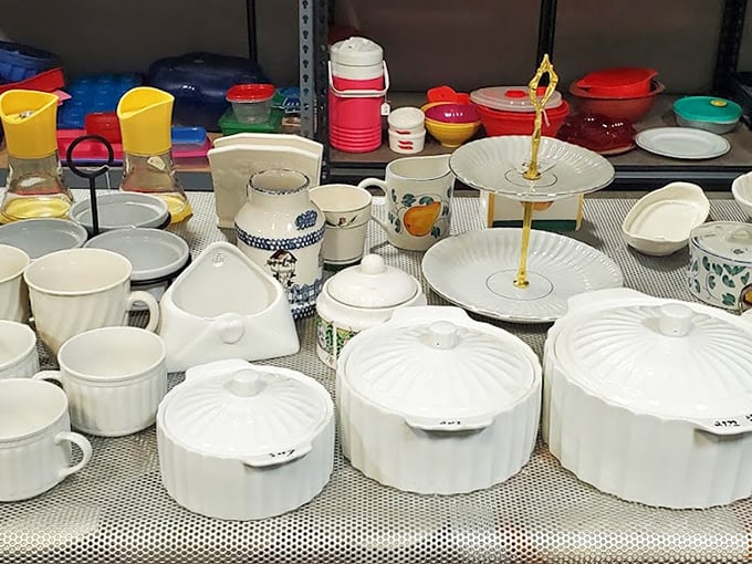 White ceramic wonderland! These dishes have stories to tell—from holiday feasts to Sunday dinners—now waiting for new tables to grace.