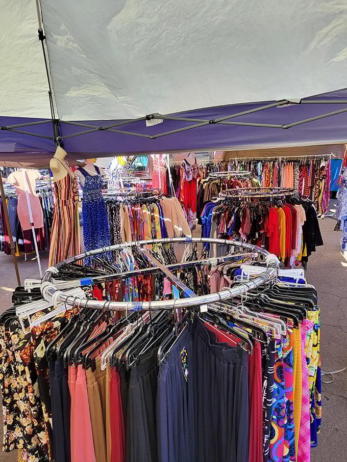 Racks upon racks of clothing whisper promises of reinvention at prices that won't require a second mortgage.