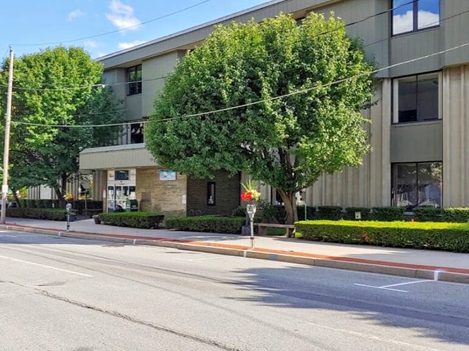 Clean lines and leafy surroundings make this modern building a community cornerstone. Knowledge and air conditioning—two things you appreciate more as you age.