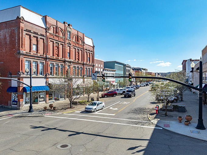 Main Street stretches like a timeline of American architecture, each storefront a chapter in the ongoing story of small-town resilience.