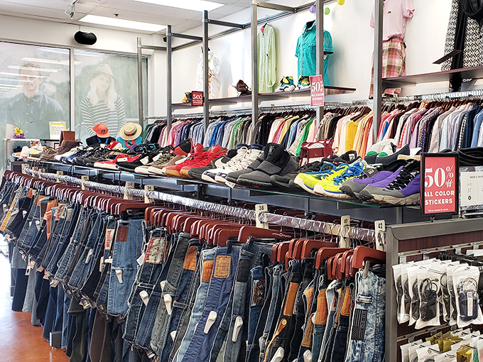 Denim democracy in action – jeans for every body type, style preference, and fashion era, all democratically priced for the 99 percent.