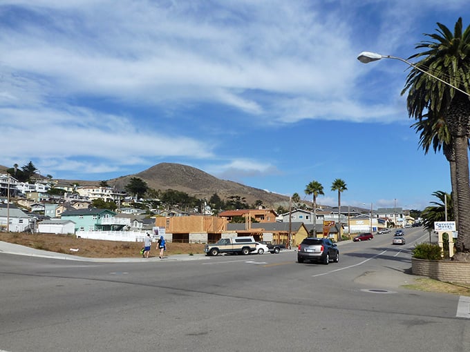 Ocean Avenue winds through town with the casual confidence of a street that knows it's the main character in Cayucos's story.