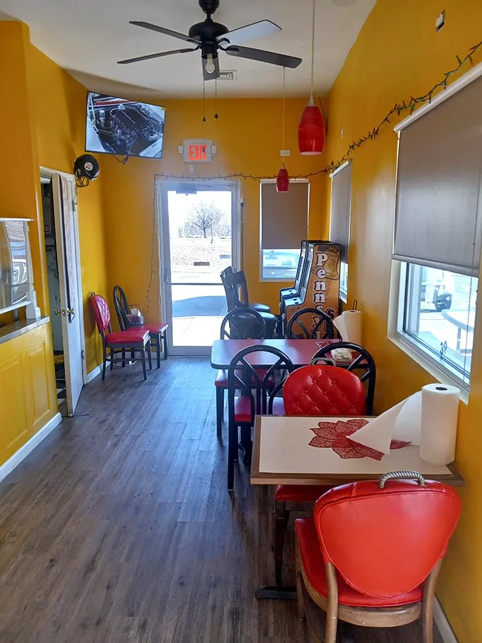 The narrow dining room feels like you've been invited to someone's home—if that someone happened to be obsessed with perfect barbecue.