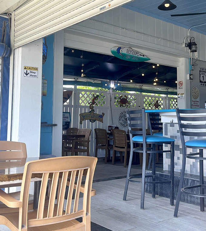 Where the indoors meets the outdoors in true Keys style—casual seating that invites you to linger just a little longer over that second cup of coffee.