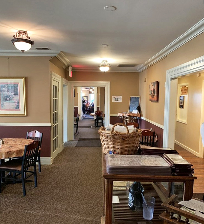 Hallways that lead to delicious destinations. Every doorway at The Grill House promises a new culinary adventure waiting to be discovered.