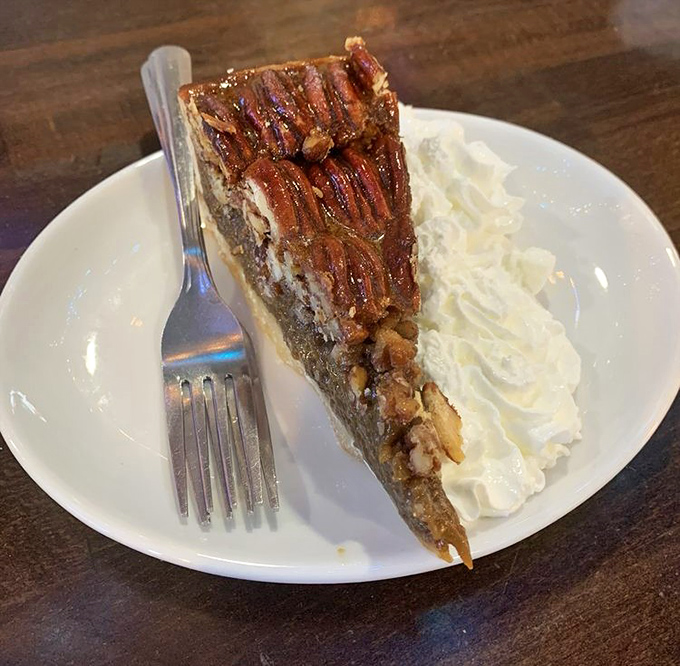 This isn't just pecan pie – it's a sweet southern ambassador visiting the California coast, bringing buttery, nutty diplomacy to your taste buds.