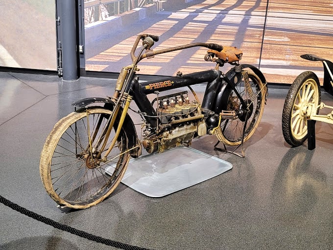 The Pierce Four motorcycle wasn't just transportation—it was a mechanical symphony with an engine that looks like industrial jewelry.