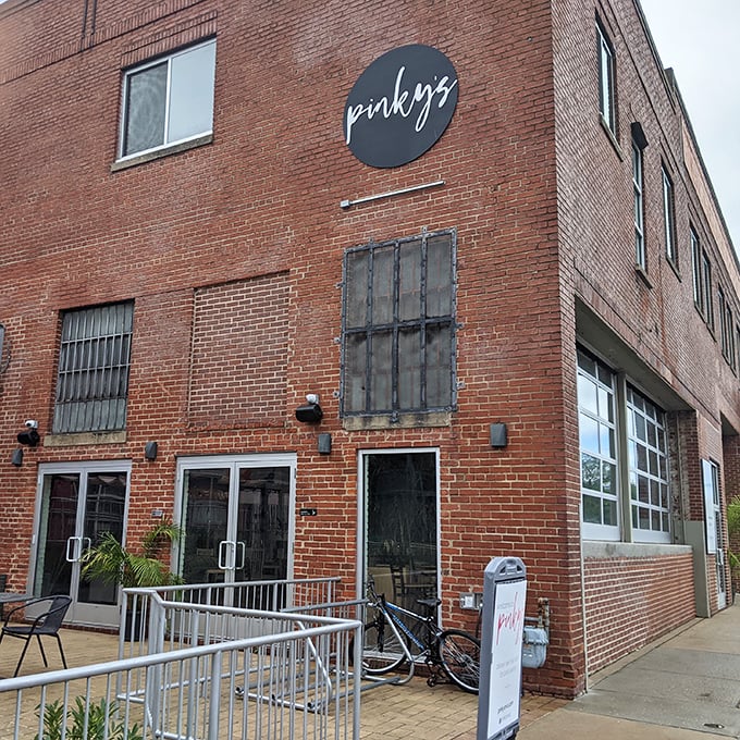 Pinky's brick exterior houses one of Richmond's converted industrial spaces, where history and hipster sensibilities create the perfect urban hangout spot.