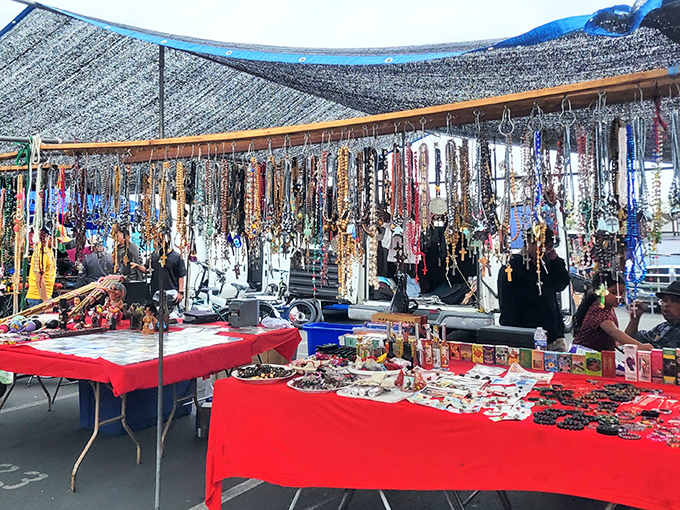 A necklace wonderland where every strand tells a different story. Like a jewelry box exploded and only the good stuff remained.