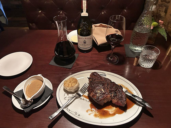 Perfectly marbled ribeye with a side of pure satisfaction – this is why cows were invented, people.