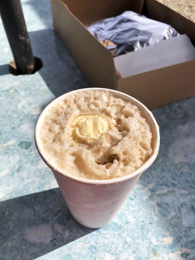 The root beer float—childhood nostalgia in a cup, with that magical moment when ice cream and soda create something greater than their parts.