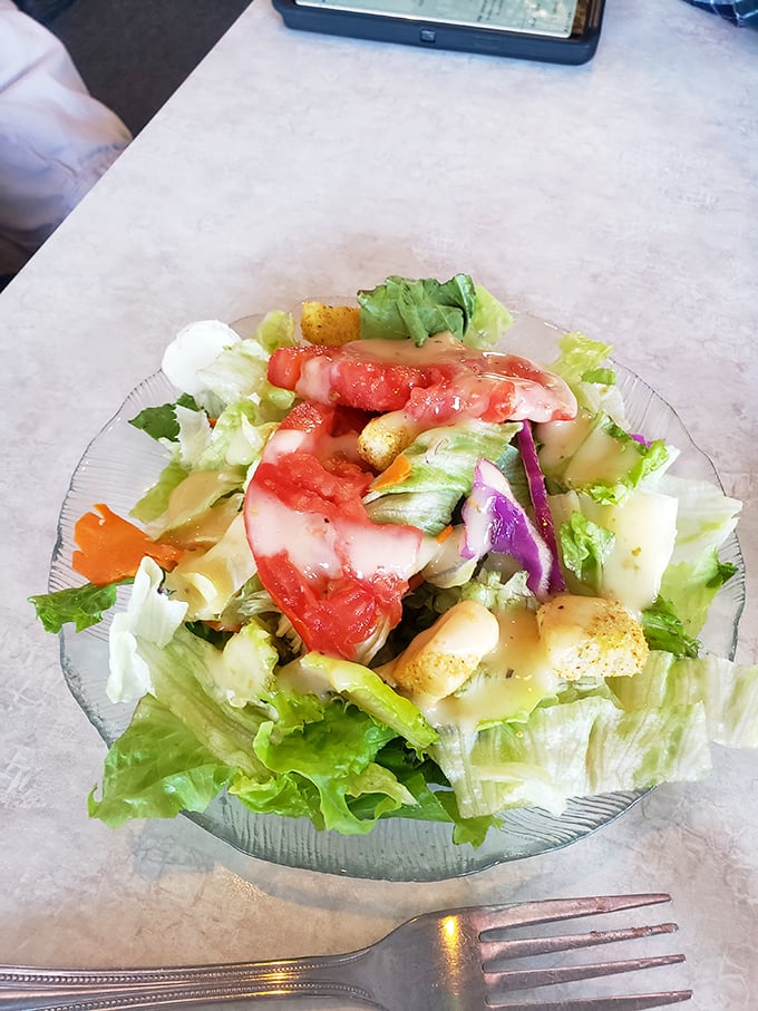 A salad that actually makes you want to eat your vegetables – crisp, colorful, and dressed just right for its big moment. 