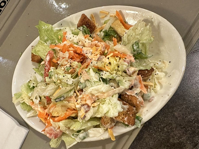 Fresh salads that prove York Steak House cares about balance—even carnivores need their greens served with style.
