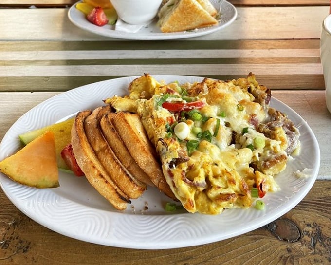 The aptly-named Shipwreck – a glorious collision of eggs, potatoes, and cheese that makes you grateful this particular disaster has occurred.