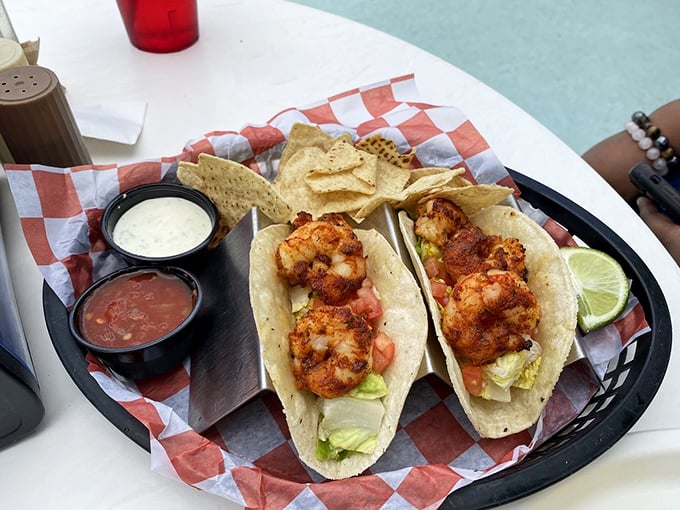 These shrimp tacos are dressed for success with just enough toppings to complement—not overwhelm—the star of the show.