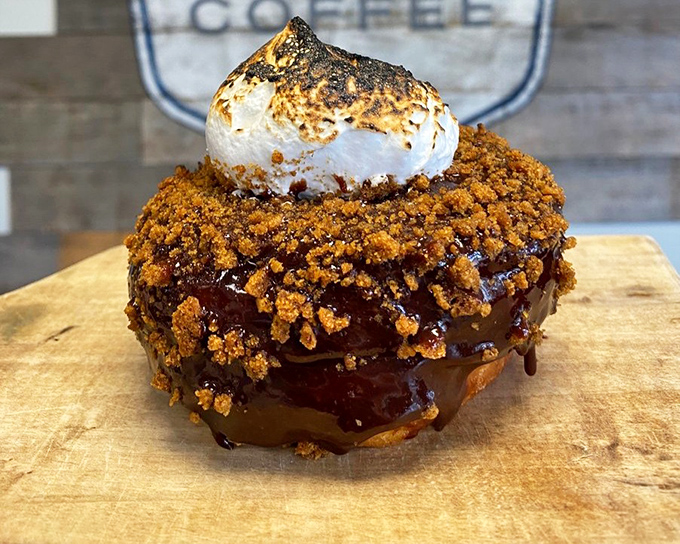 Not your childhood s'mores—this is what happens when campfire nostalgia gets a PhD in decadence. That toasted marshmallow crown deserves respect.