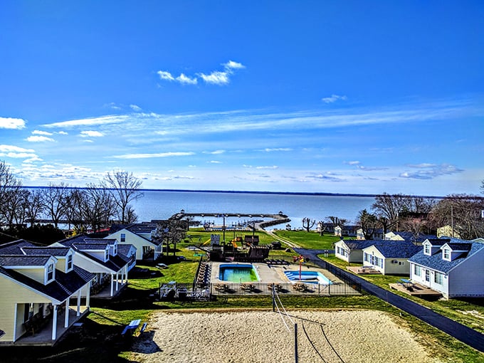 Lakeside cottages and pools with a view—where "roughing it" means having to walk an extra 50 feet to reach the water.