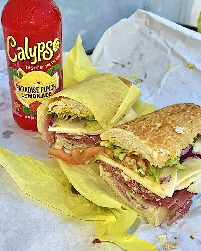 This sandwich and tropical punch combo is the lunch equivalent of finding a twenty in your winter coat—unexpected joy.