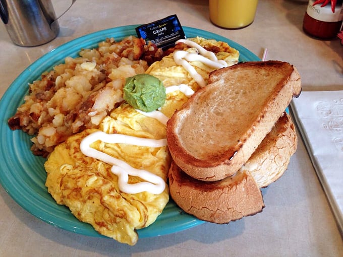 The Tex-Mex omelet brings the party to your plate – a fiesta that starts at breakfast and lingers all day.
