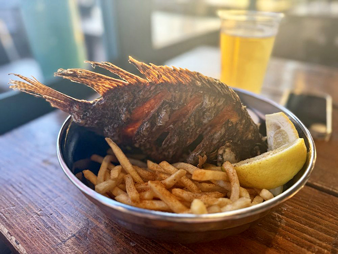 This isn't just fish—it's aquatic perfection with a golden tan. The kind of dish that makes you want to applaud the chef.
