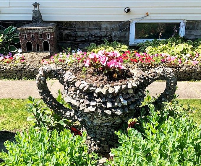 Even the planters here are works of art, transforming simple containers into sculptural masterpieces.