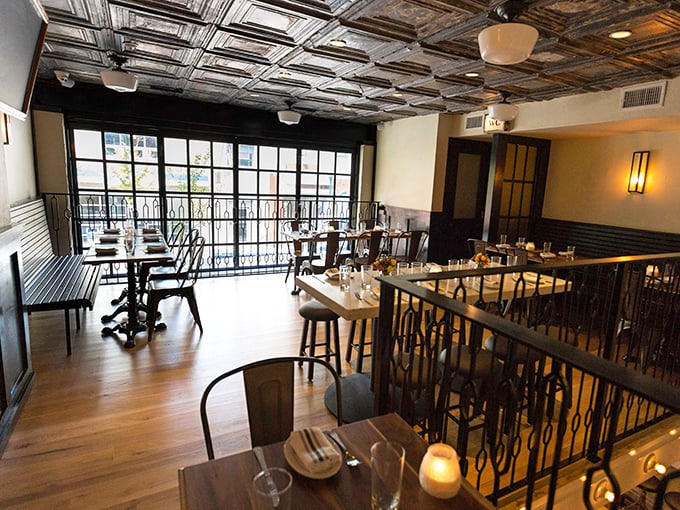 Where conversations flow as smoothly as the wine. This upper level dining space feels like the sophisticated loft you wish you owned.