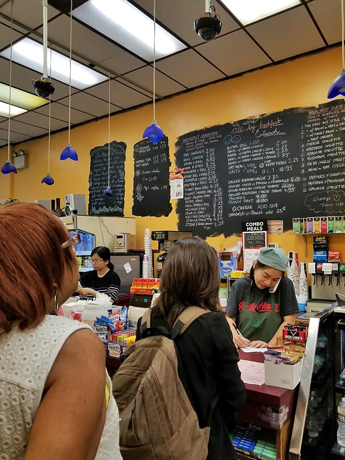 Behind the counter, order-taking is serious business—these sandwich architects have perfected efficiency without sacrificing the personal touch.