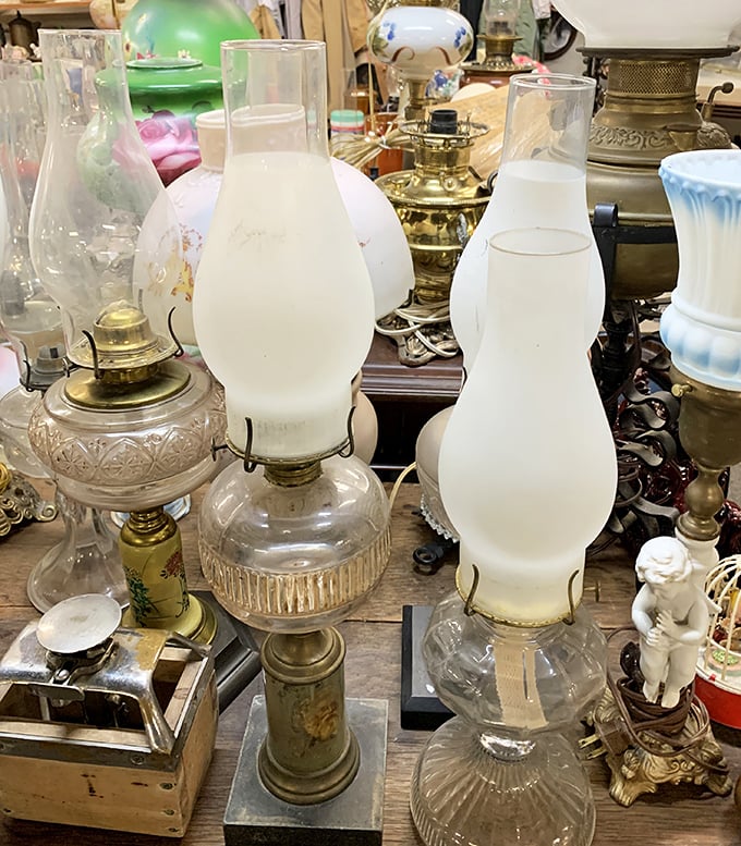 These aren't just lamps—they're mood lighting from another century. Before Netflix and chill, there was kerosene and read.