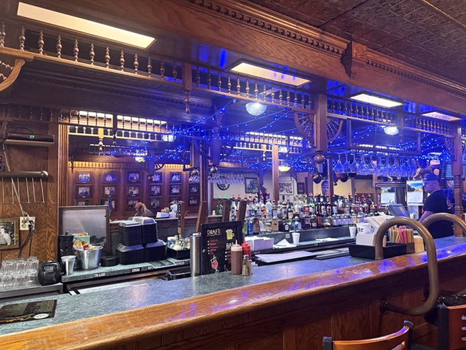 The bar area beckons with local brews and the promise of stories from fellow meat pilgrims.